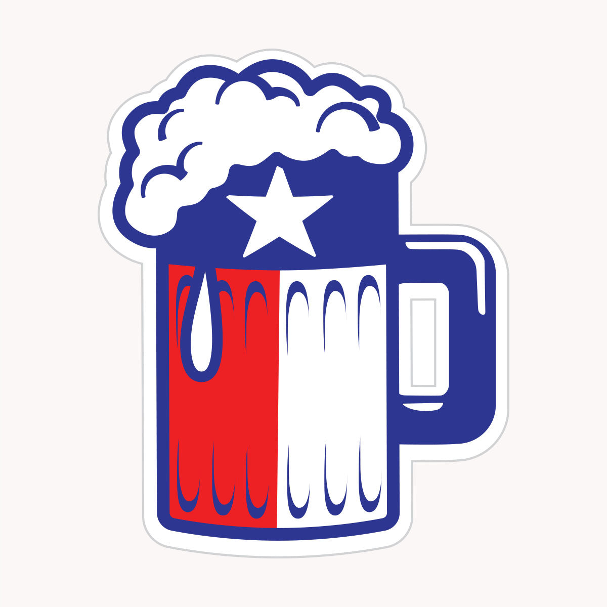 Texas Beer Foam Sticker | Texas Themed Gifts