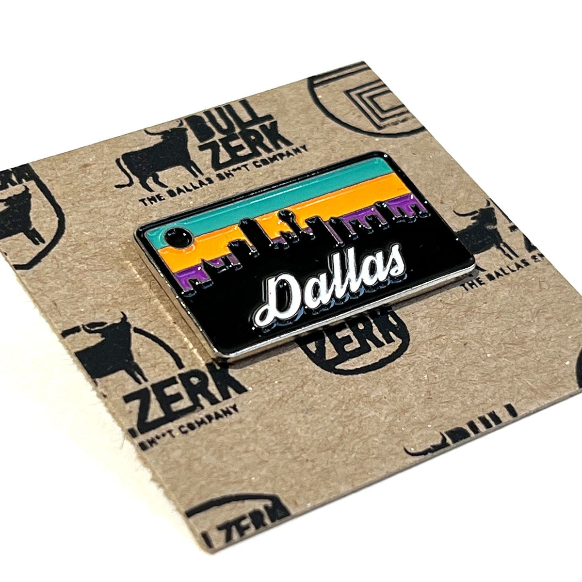 Dallas Skyline Enamel Pin – Bullzerk